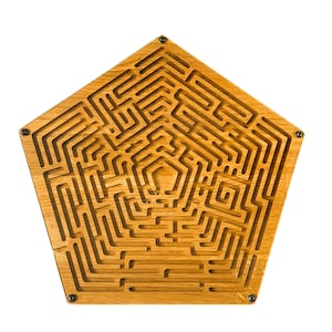 Oak Wood Pentagon Maze: Marble Balance Puzzle Game - Etsy