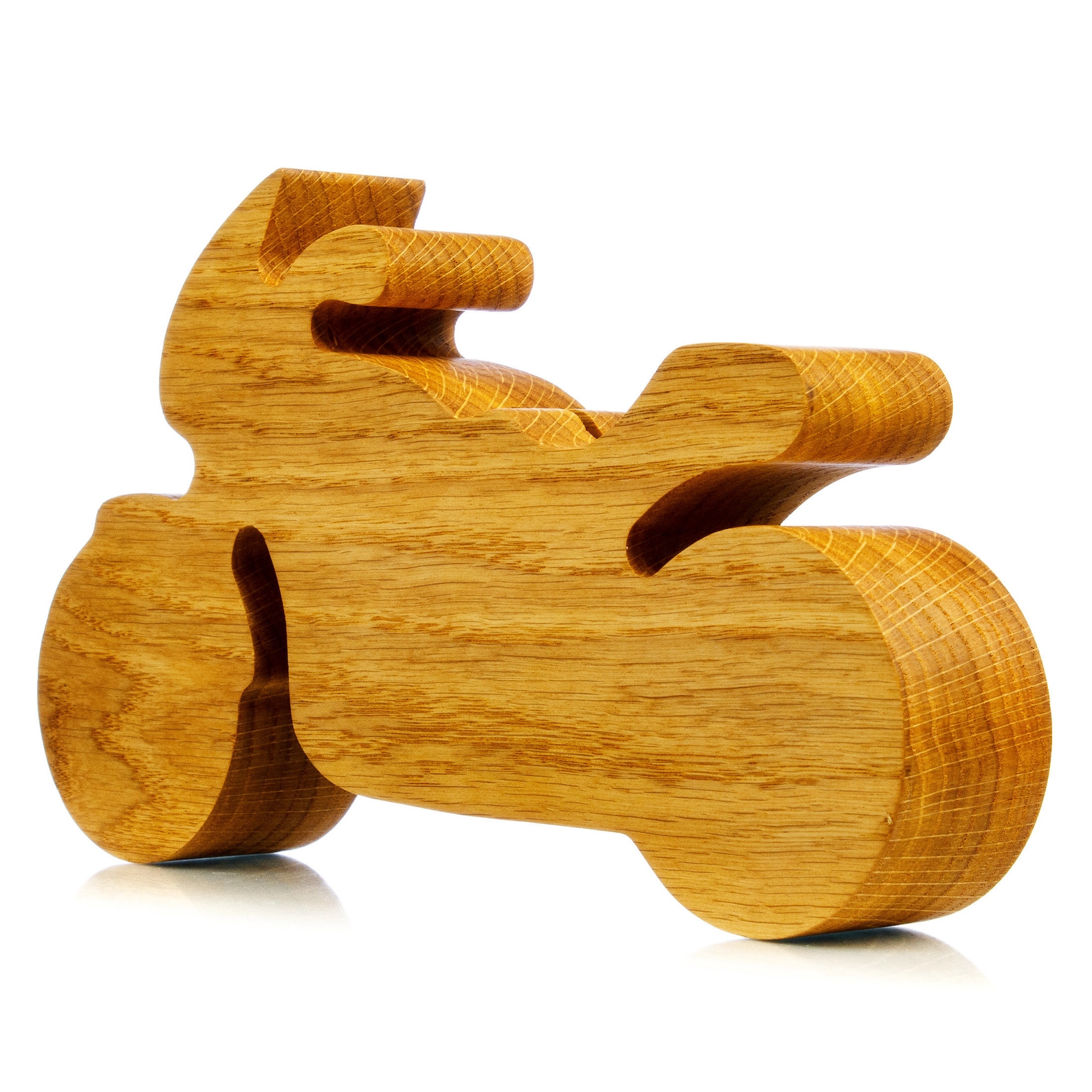 Wooden Motorcycle Piggy Bank: Personalized Oak Wood Montessori Toy ...