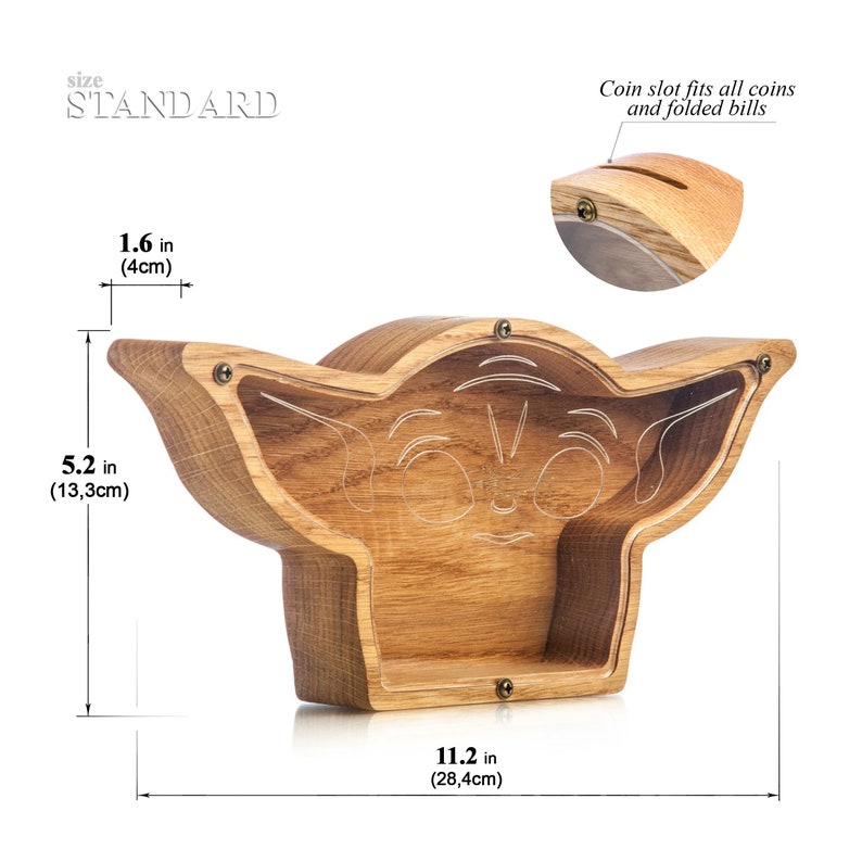 Wooden Piggy Bank ALIEN for Girl Boy Child Unique Wars Coin - Etsy