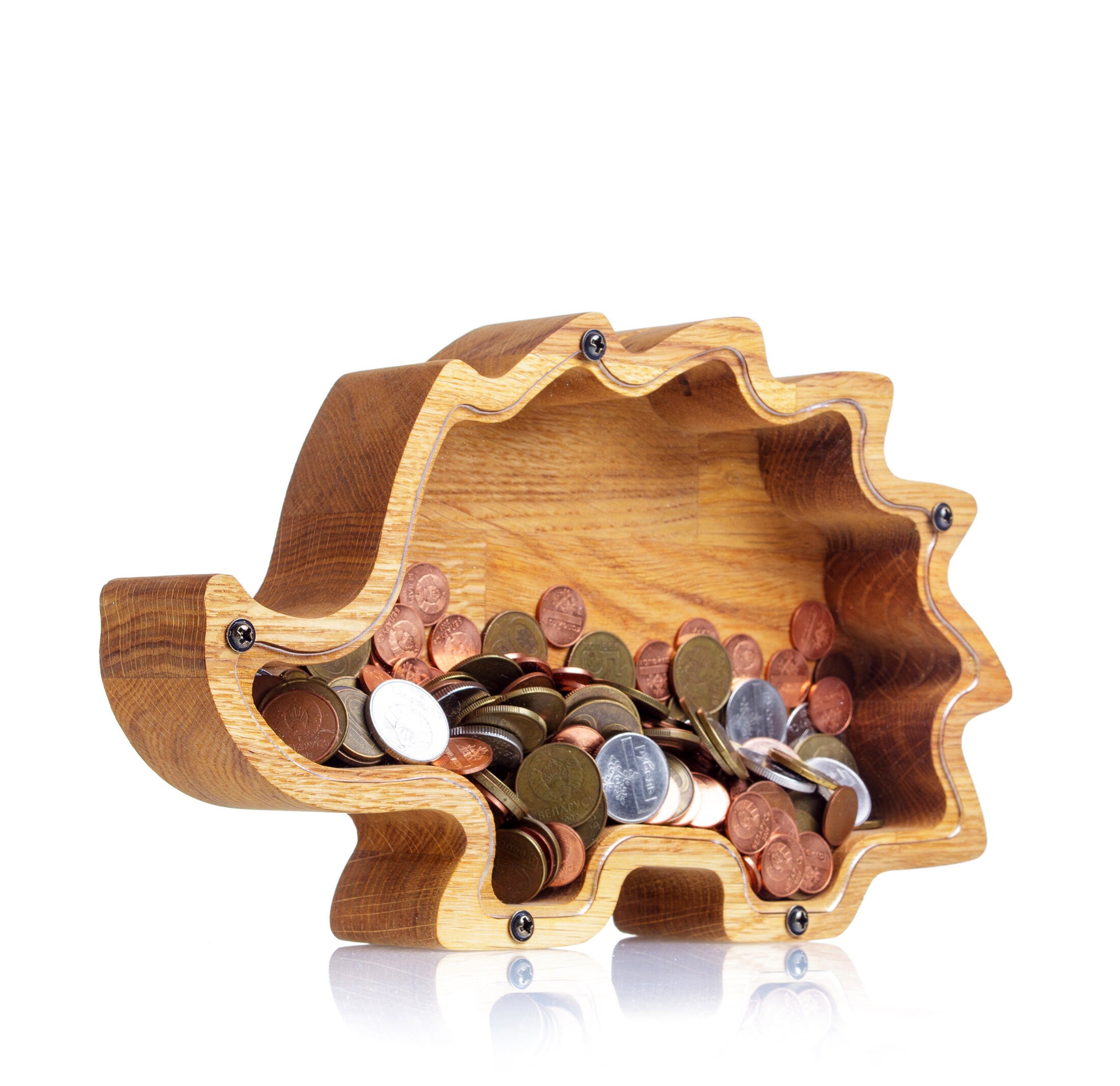 HEDGEHOG Wooden Piggy Bank Personalized Coin Bank for Boys | Etsy