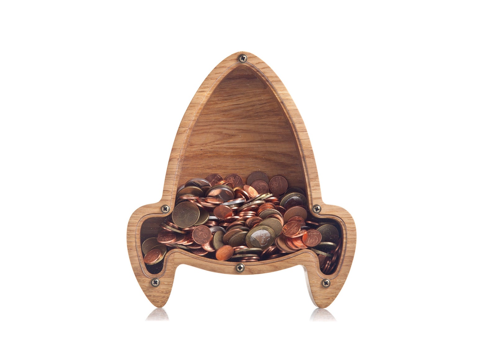 ROCKET SHIP Wooden Piggy Bank Spaceship Nursery Decor | Etsy