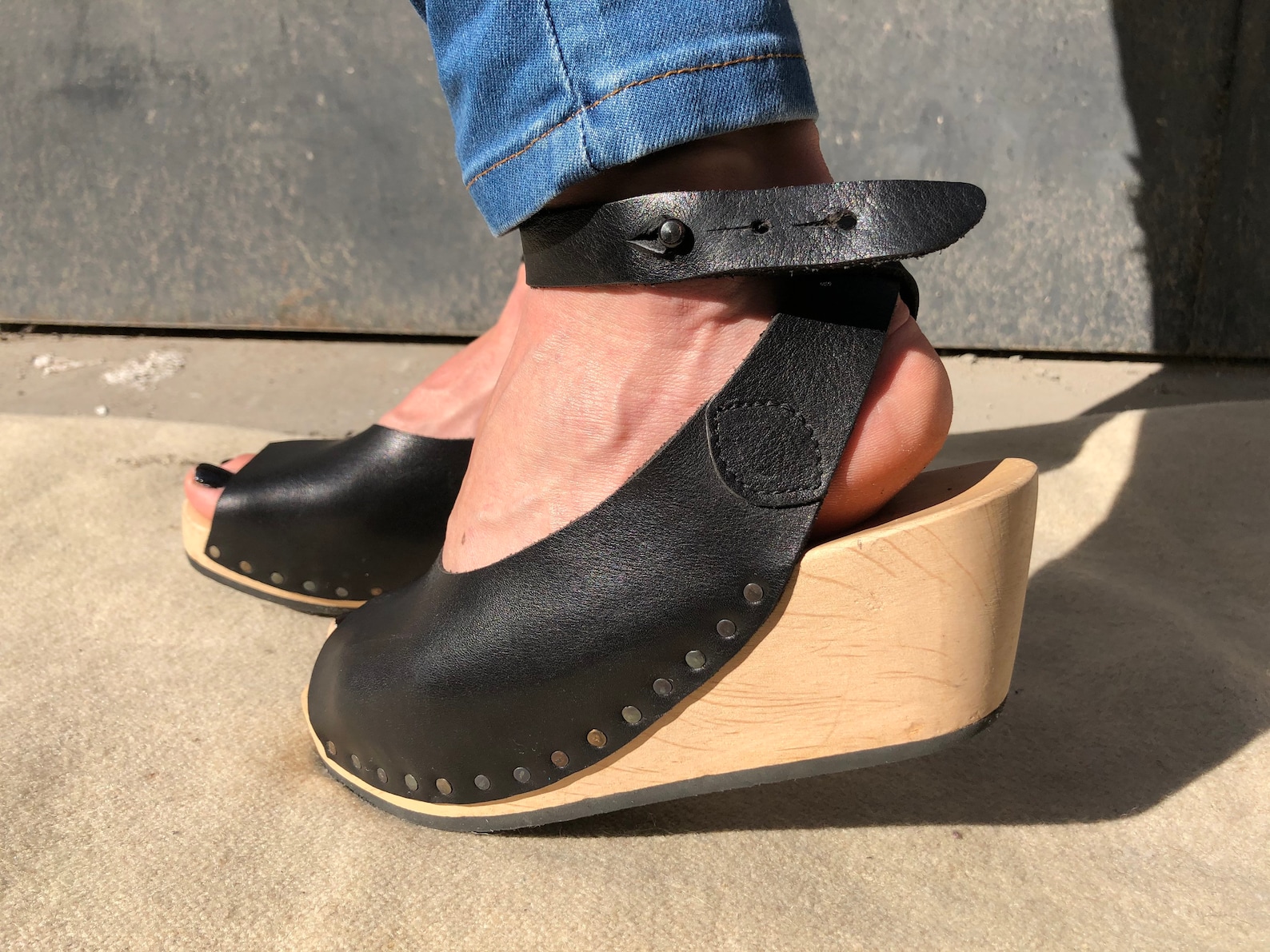 Trippen 37 Orinoco Wooden Sandals Black Leather Wood Clogs - Etsy Canada