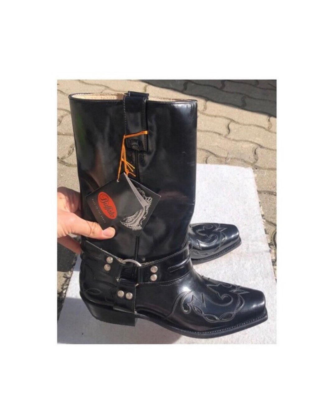 Buffalo 41 Boots Black Cowboy Boots Black Midcalf Boots Plain - Etsy