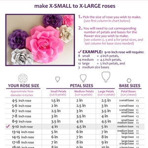 Paper Flower Template, SVG and Printable PDF - Paper Rose Template,diy ...