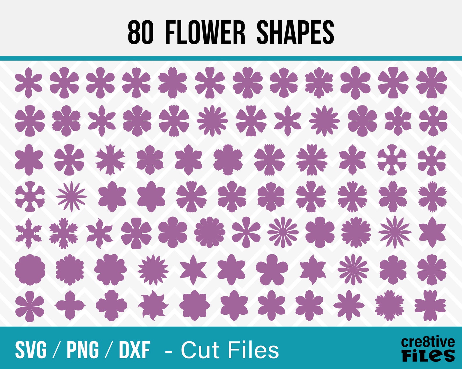 SVG Flower Shapes / 80 Vector Flowers / SVG Flower Templates / Flower ...