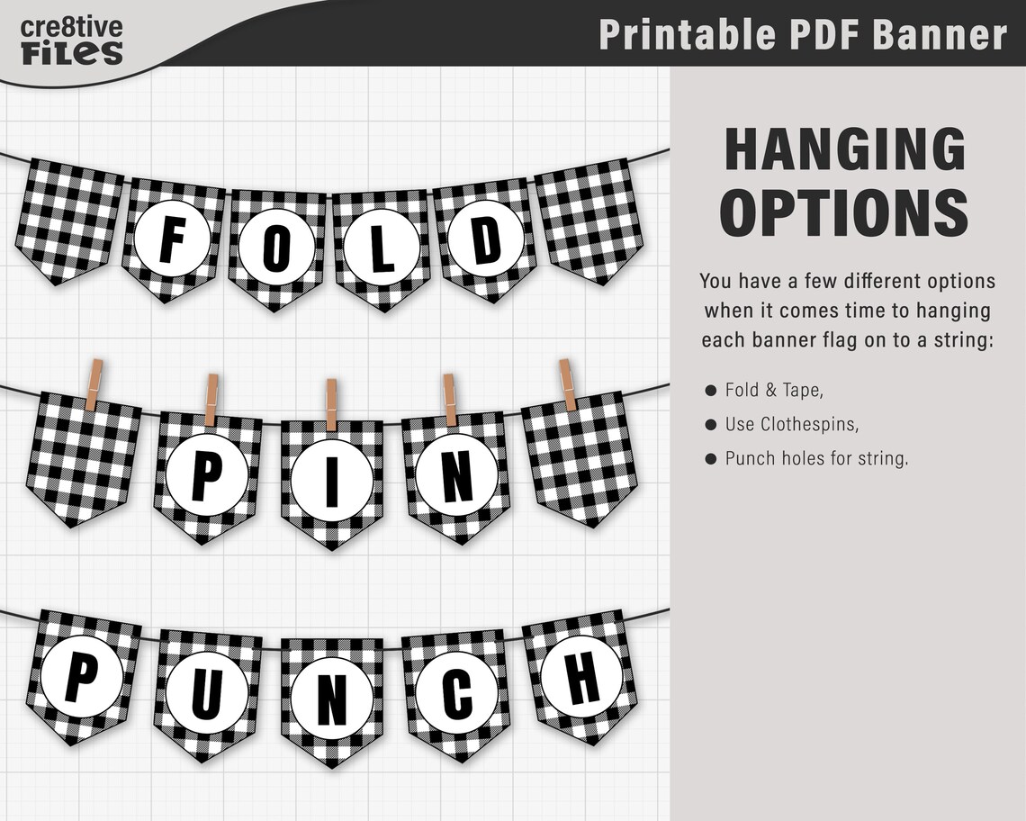 Printable Plaid Banner PDF Alphabet Banner Printable PDF - Etsy