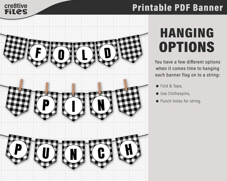 Printable Plaid Banner PDF Alphabet Banner Printable PDF - Etsy