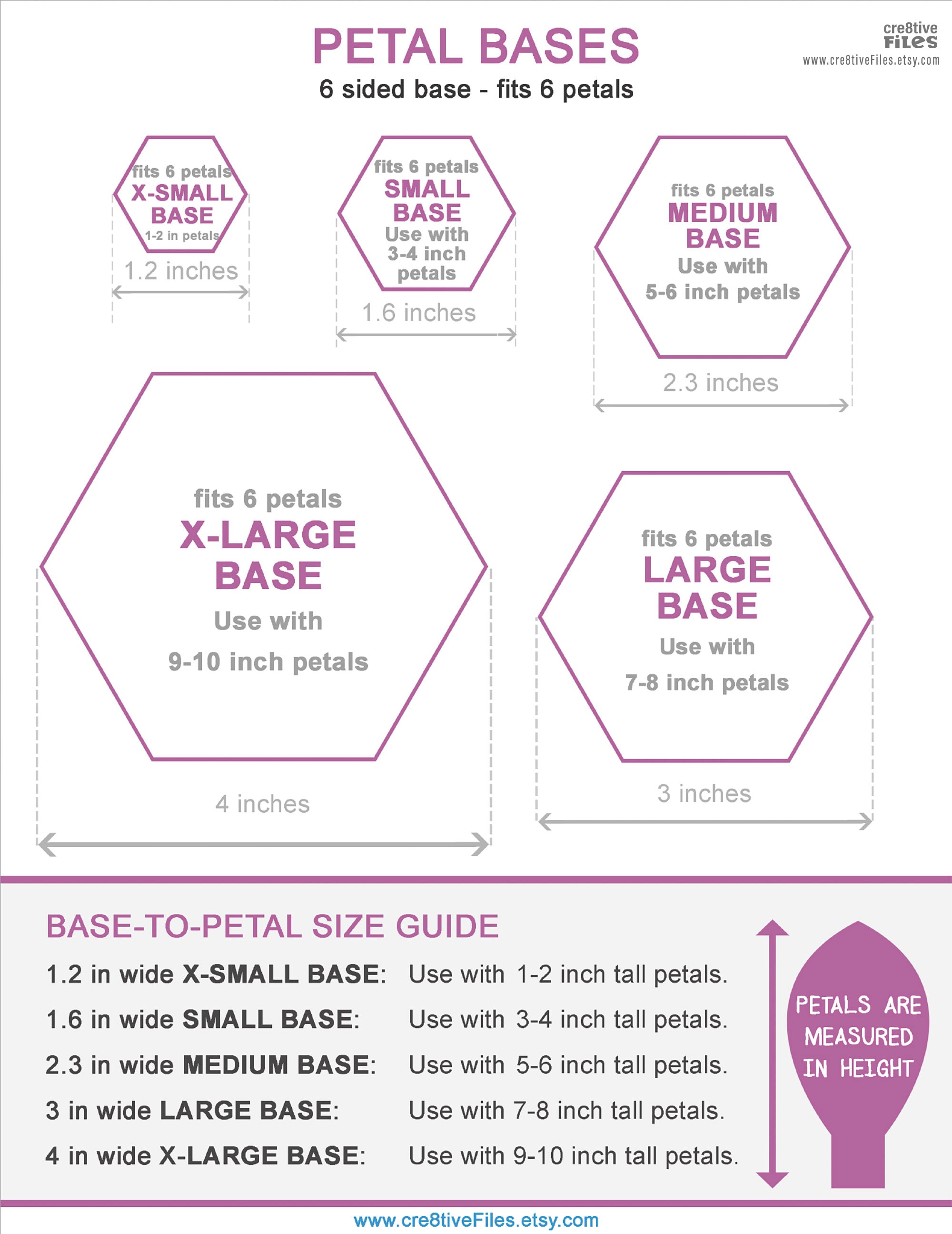50 PDF PRINTABLE Paper Flower PETAL Templates diy large Paper | Etsy