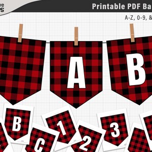 Printable Christmas Plaid Banner PDF, Alphabet Banner Printable PDF ...