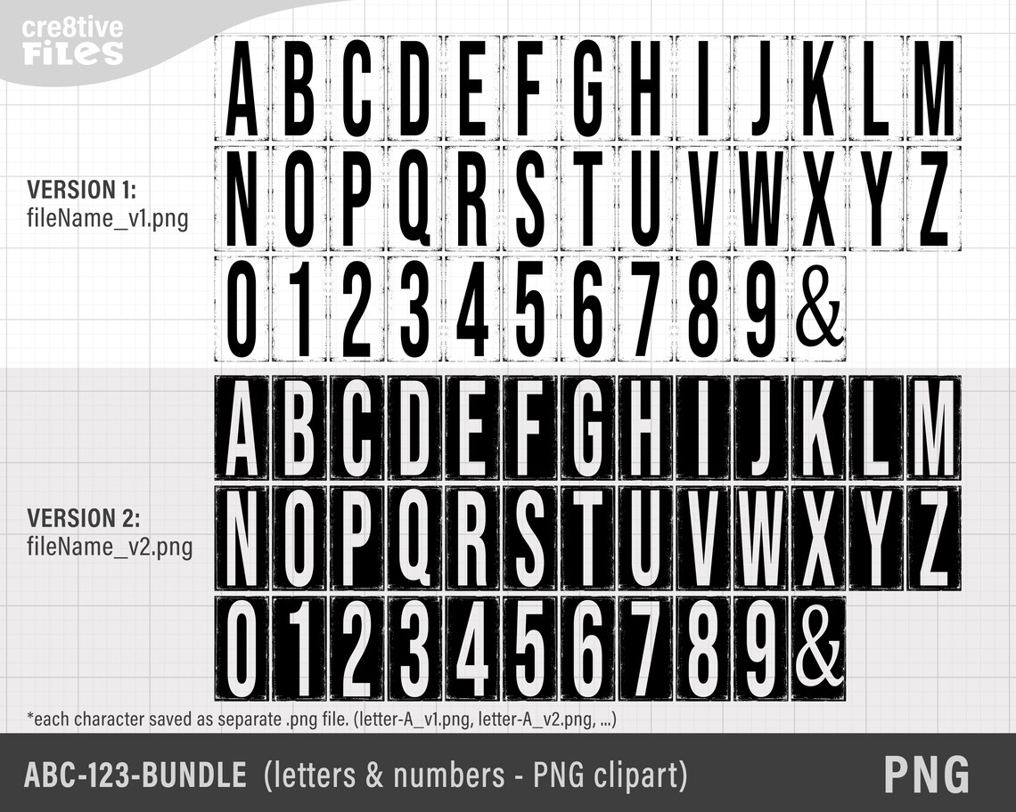PNG Alphabet Bundle - Png Letters Clipart / Stamped, Ransom, Drivers ...