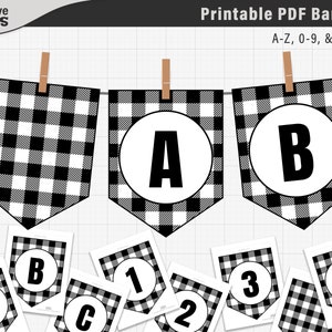 Printable Plaid Banner PDF, Alphabet Banner Printable PDF File ...
