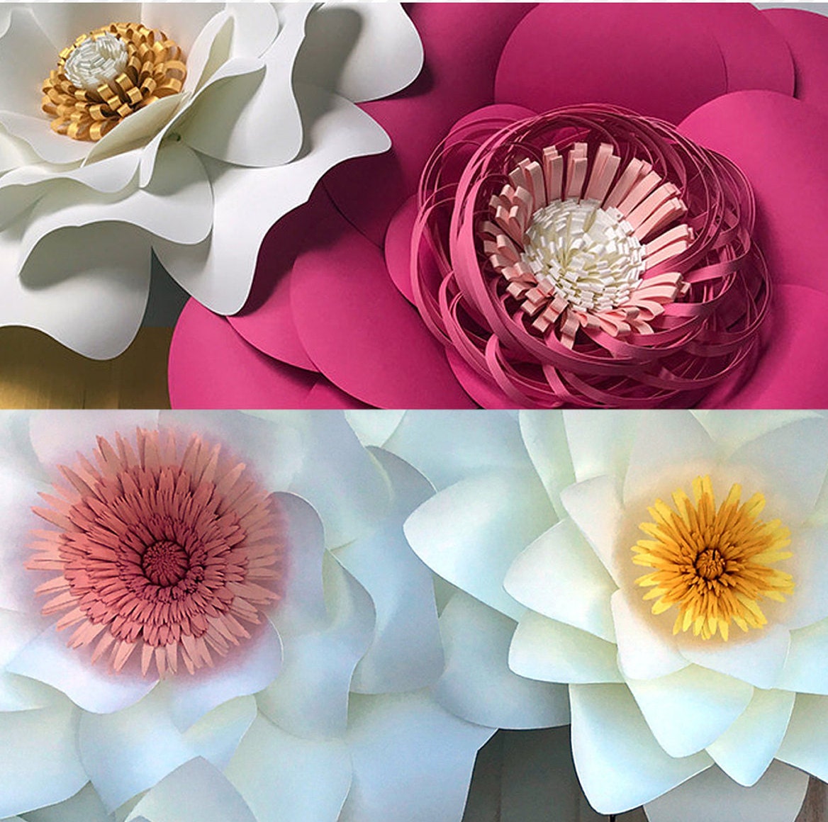 SVG Pompom Paper Flower Centers Rolled Fringe Stamen Paper | Etsy