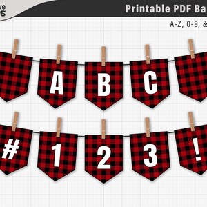 Printable Christmas Plaid Banner PDF, Alphabet Banner Printable PDF ...