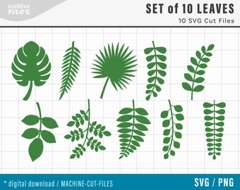 Paper Leaves SVG Leaf Templates Cut Files for Cricut - Etsy