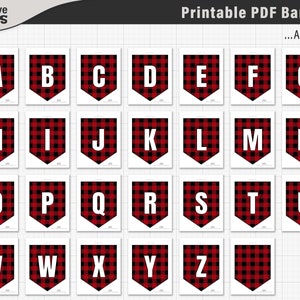 Printable Christmas Plaid Banner PDF, Alphabet Banner Printable PDF ...