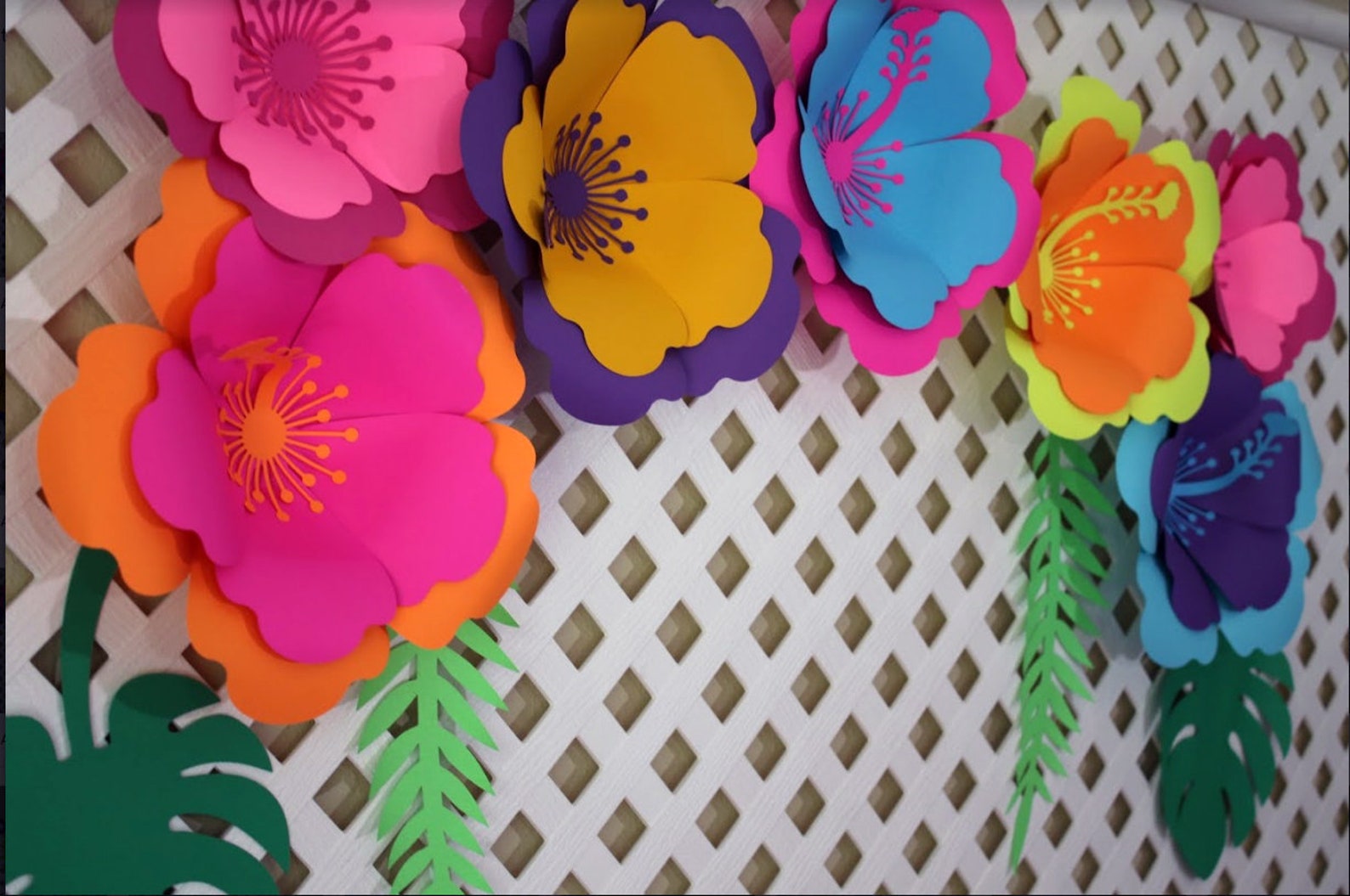 Svg Paper Flower Hibiscus Template, TROPICAL SET Hawaiian Flower,3 ...