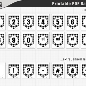 Printable Plaid Banner PDF, Alphabet Banner Printable PDF File ...