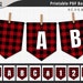 Printable Plaid Banner PDF, Alphabet Banner Printable PDF File ...