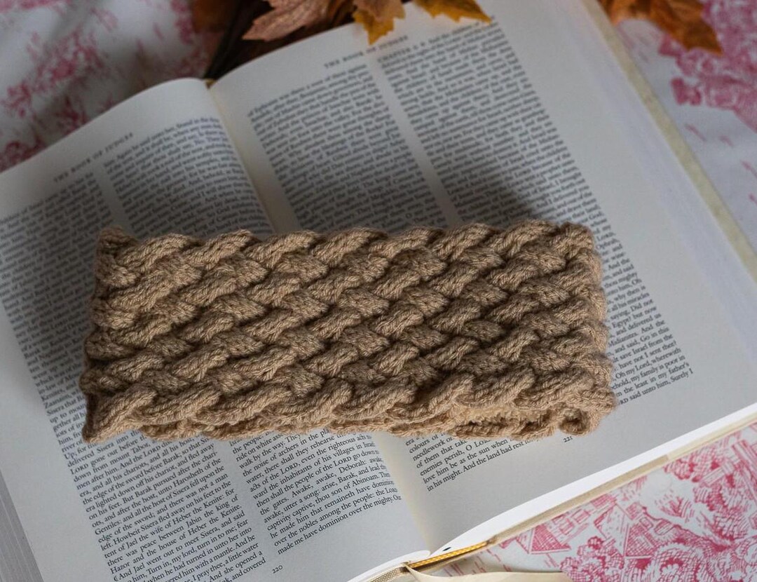 Lined Basket Weave Cable Knit Ear Warmer Knitting Pattern, Digital ...