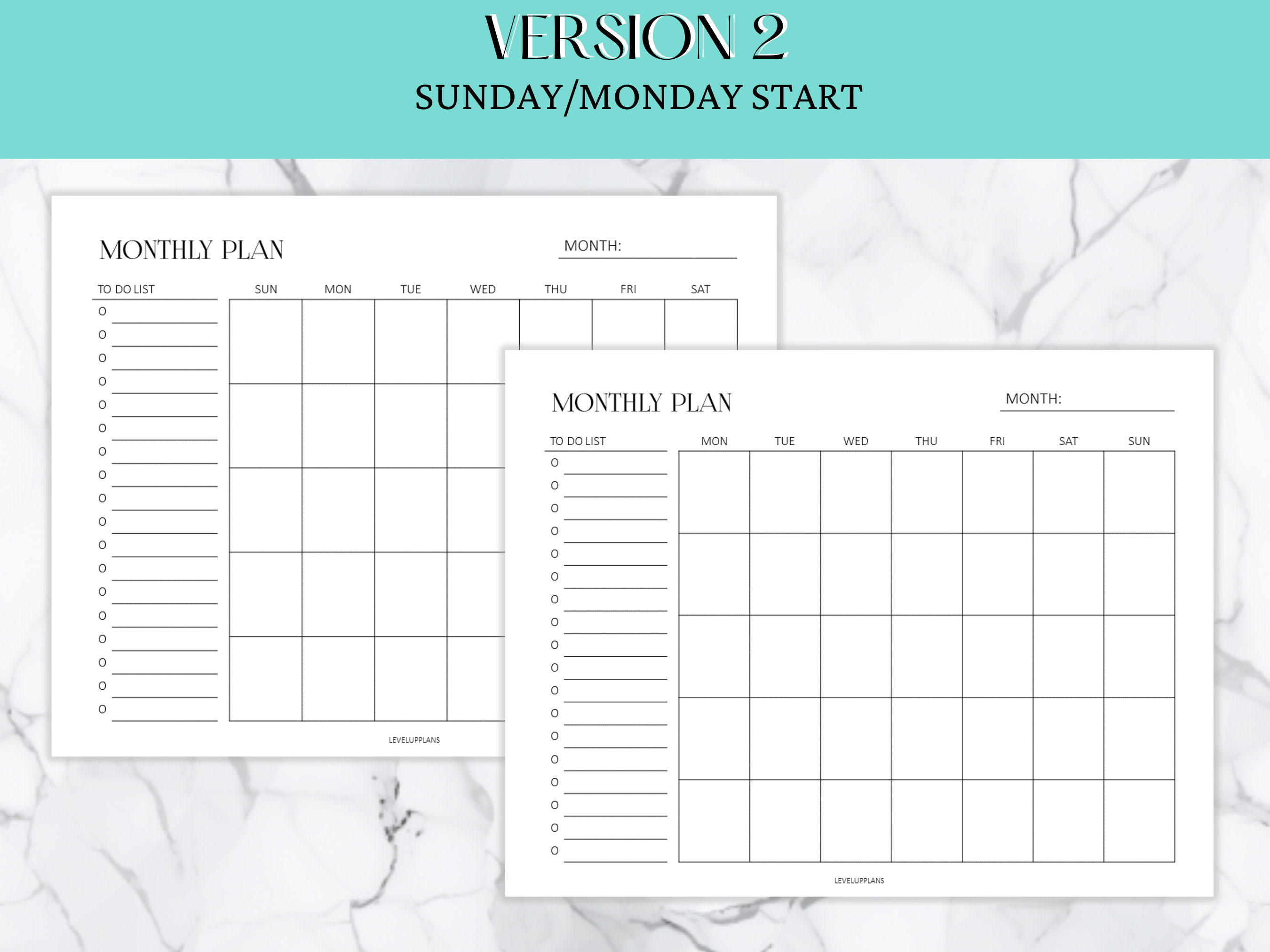 Monthly to Do List Printable Planner Productivity Monthly - Etsy