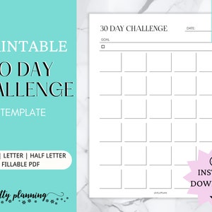 30 Day Challenge Printable | Goal Setting Tracker | Habit Tracker ...