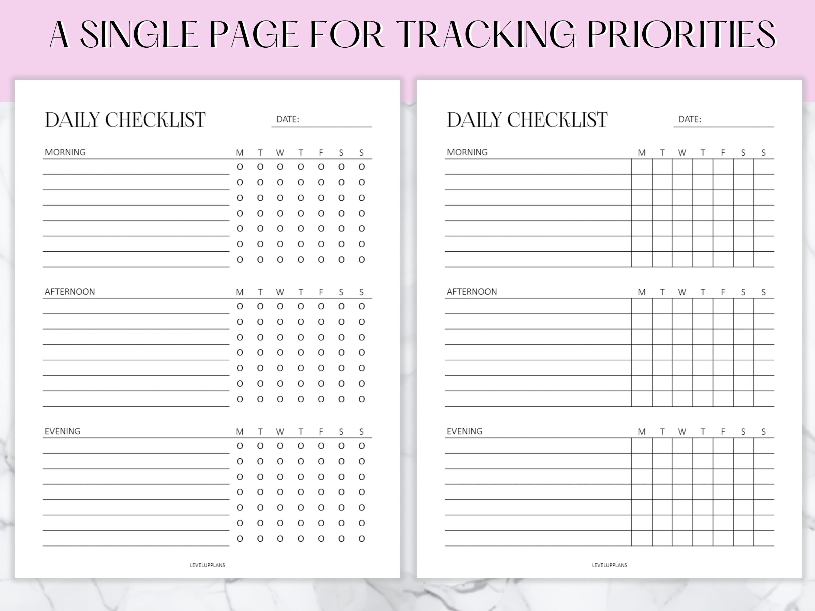 Daily Checklist Printable | Priorities Planner | Daily to Do List ...