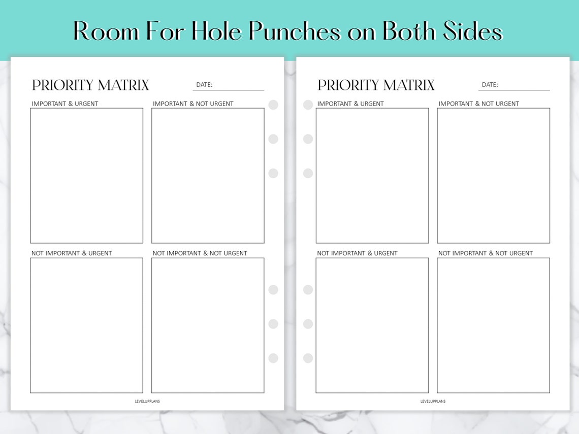 Priority Matrix Printable | Priorities Planner | Decision Matrix ...