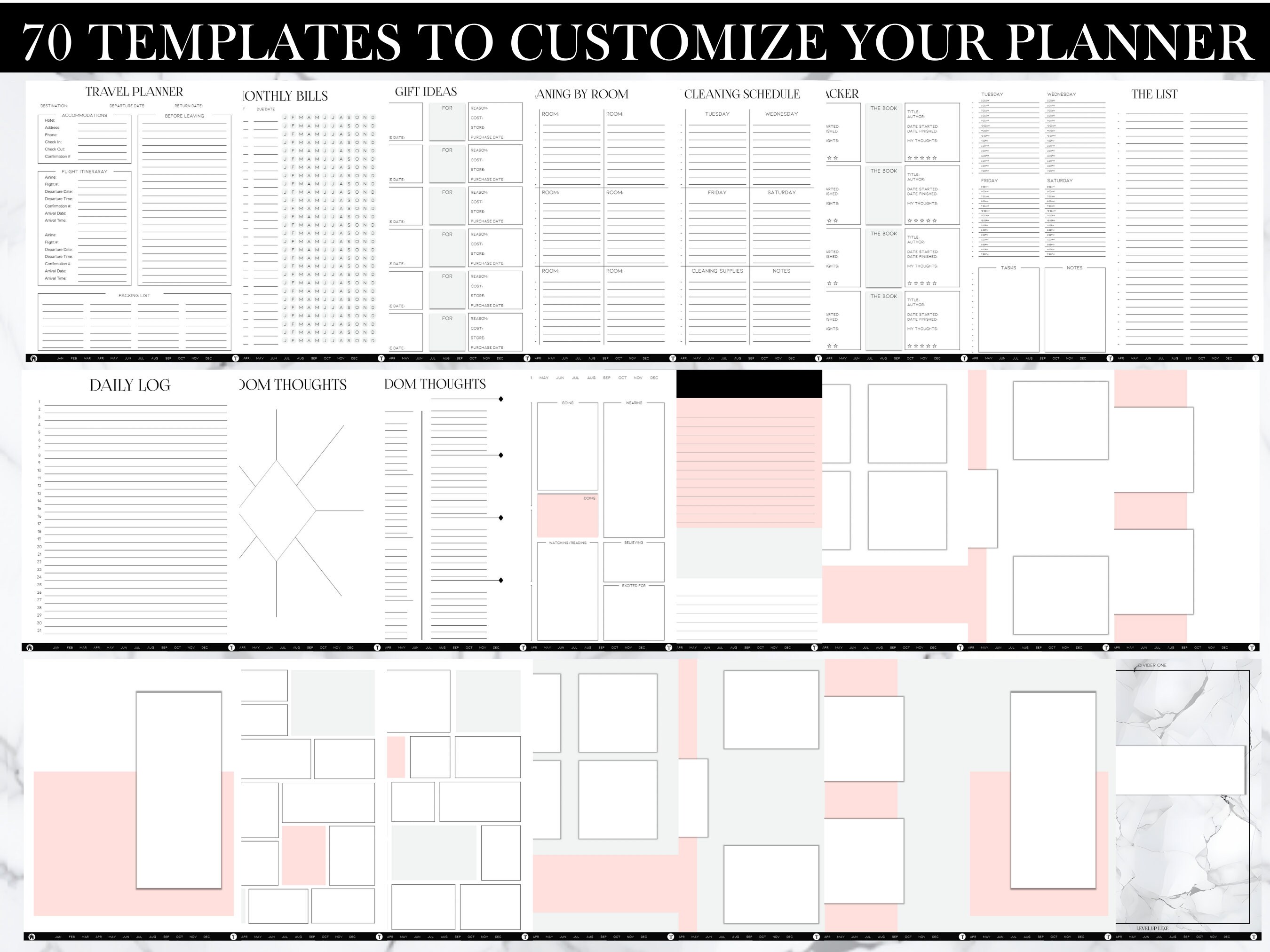 LEVEL UP LUXE Planner | Undated Digital Planner | Aesthetic Planner ...