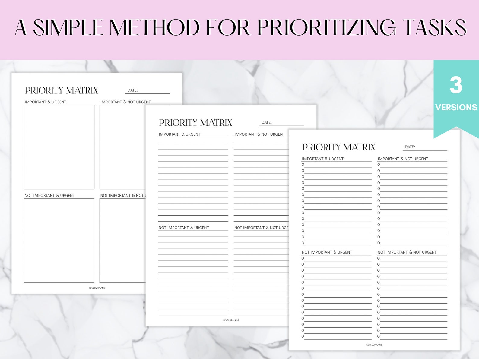 Priority Matrix Printable | Priorities Planner | Decision Matrix ...