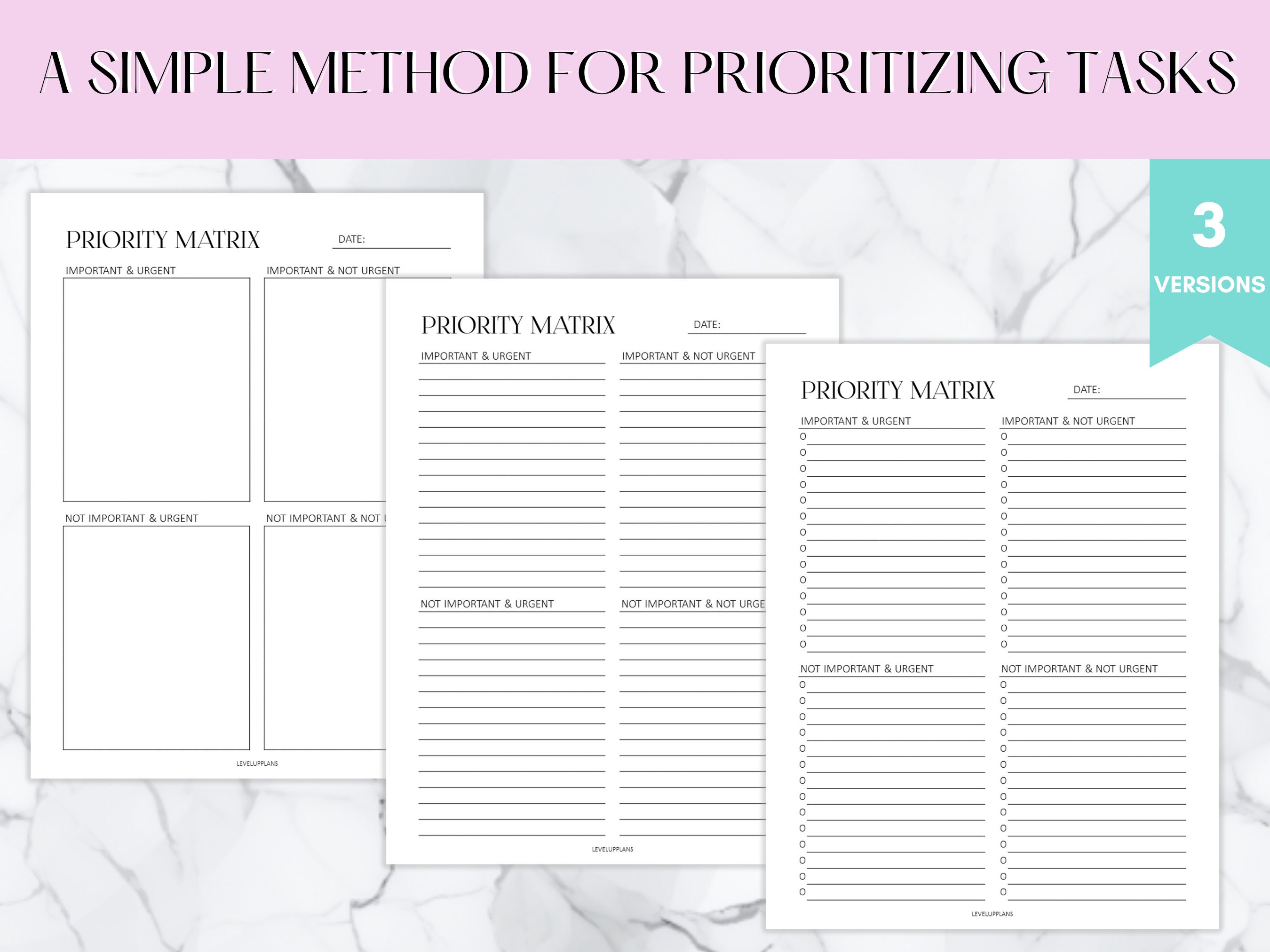 Priority Matrix Printable | Priorities Planner | Decision Matrix ...