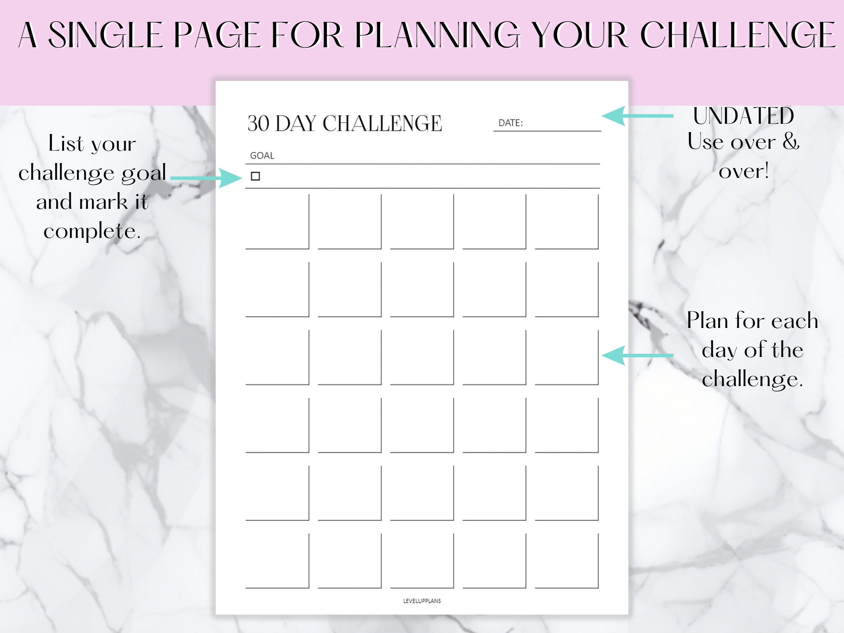 30 Day Challenge Printable Goal Setting Tracker Habit Tracker ...