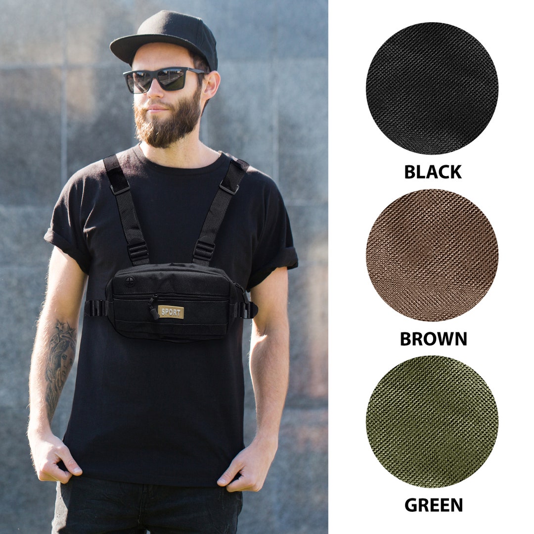 Unisex Tactical Chest Rig Bag Combat Front Pouch Plain Sling Multi ...