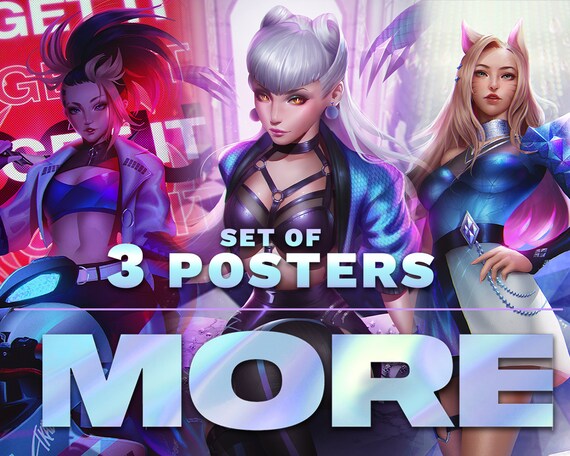 KDA MORE Bundle Poster Print Set League of Legends | Etsy