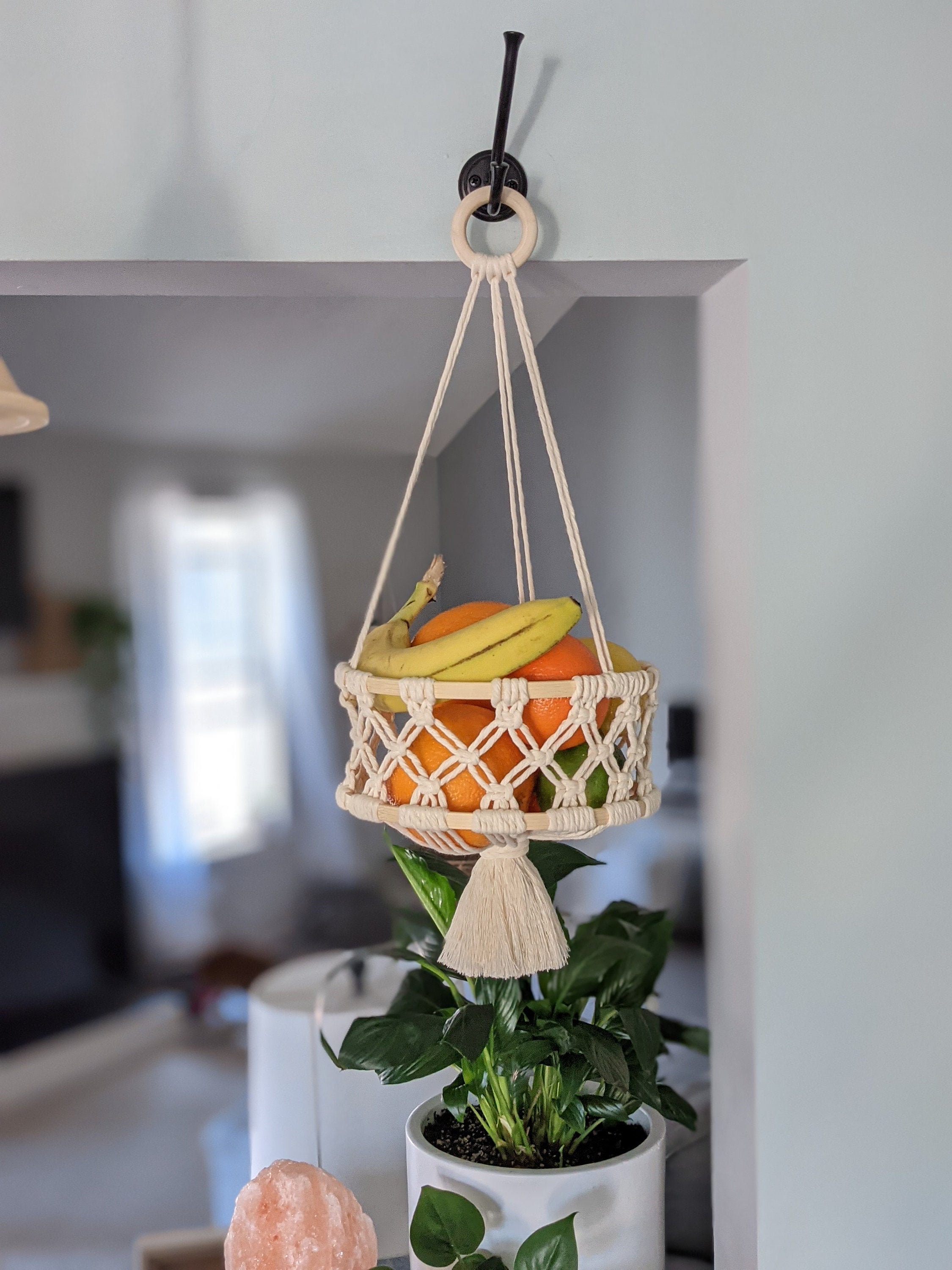 Hanging Fruit Basket Boho Macrame Hanging Basket Hanging - Etsy