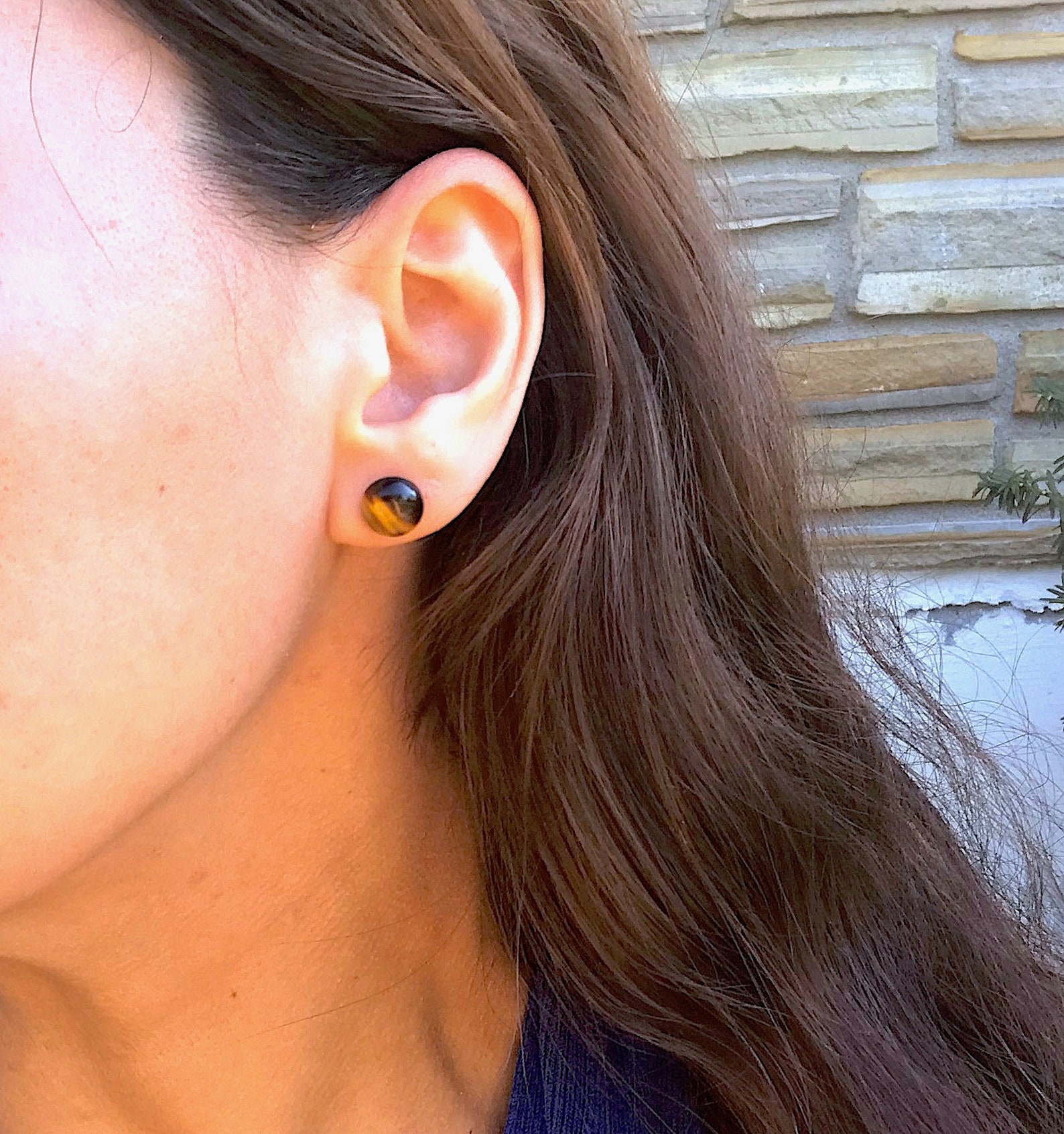 Tigers Eye Earrings for Women or Men Stud Earring Gifts - Etsy