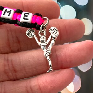 Personalised Key Ring With Cheerleader Charm, Custom Name Bag Tag Cheer ...