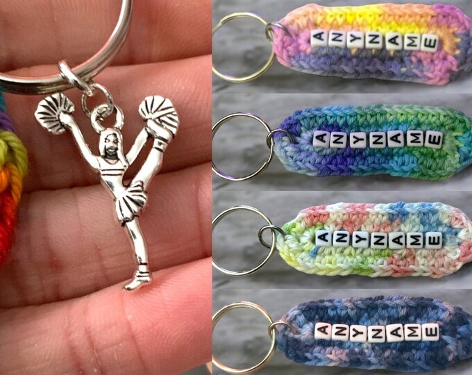 Crochet Fidget Keyring With Gymnast Charm , ADHD Fidget Toy for Adults ...