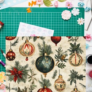 Vintage Christmas Patterns Digital Scrapbook Paper Backgrounds for ...