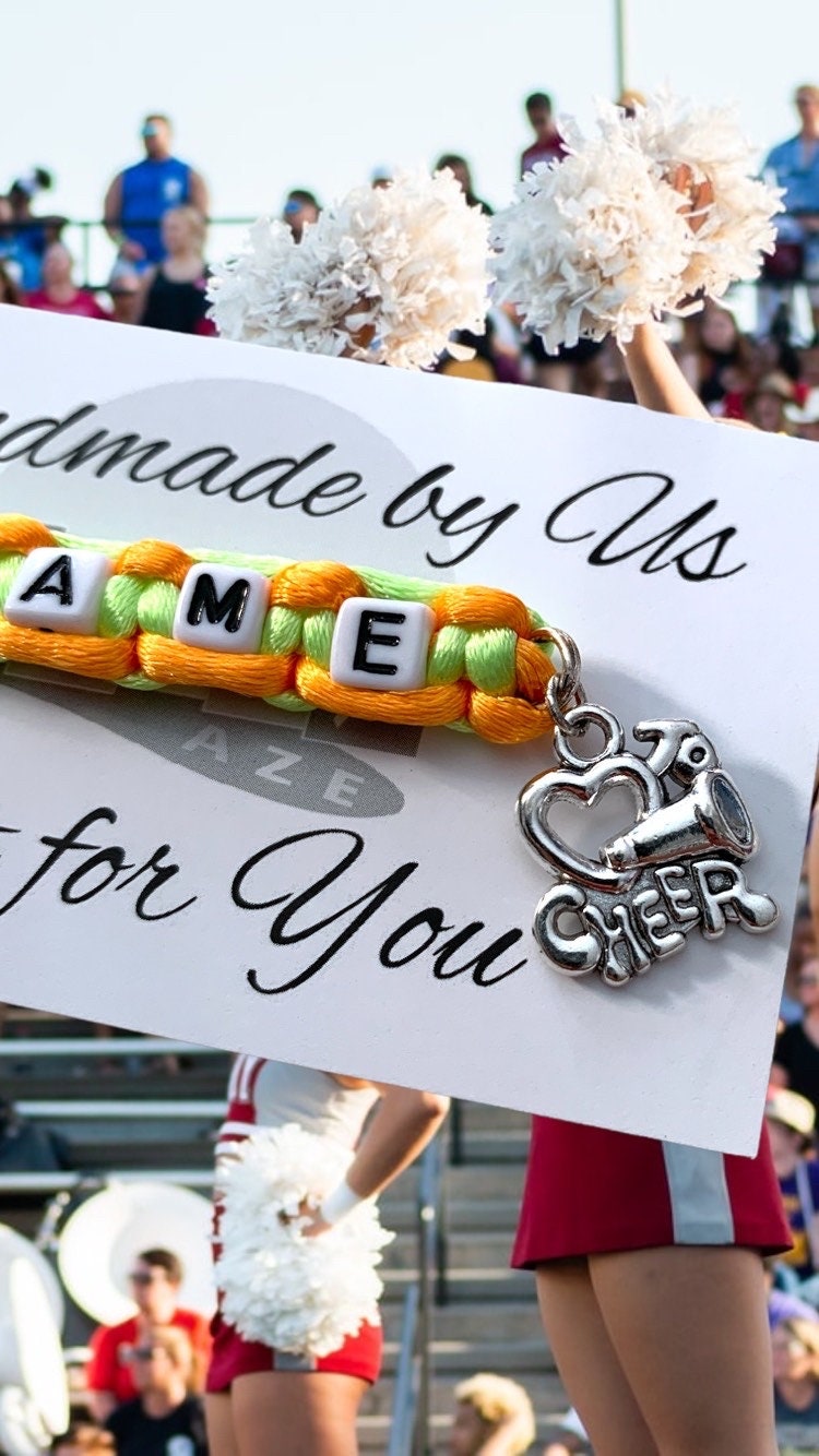 Personalised Key Ring With Cheer Charm Custom Name Bag Tag - Etsy UK