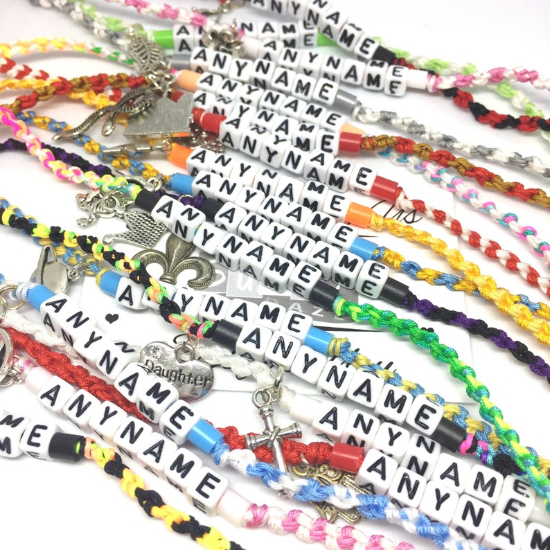 Personalised Friendship Bracelet With Cheer Charm Custom Name - Etsy