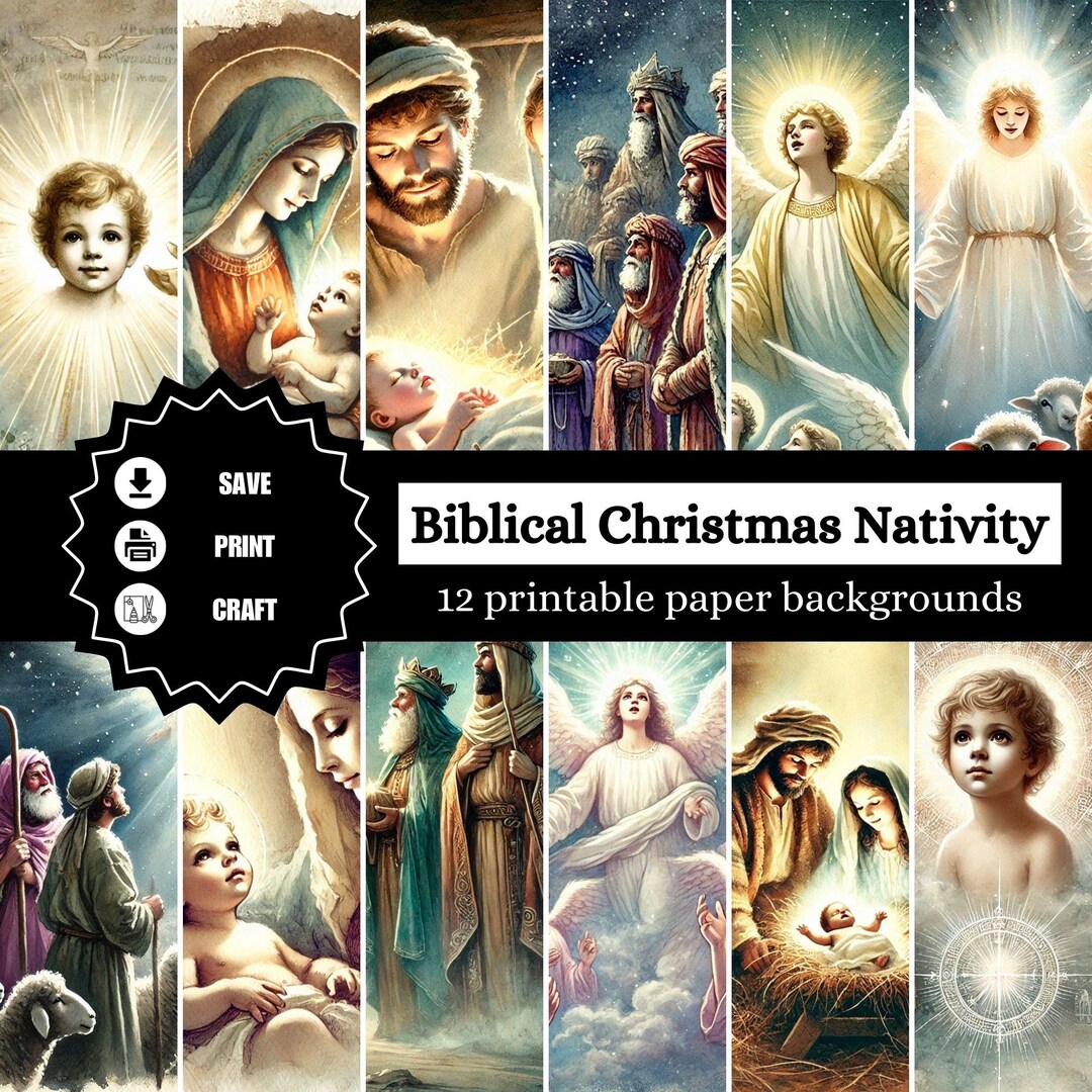 Biblical Christmas Nativity Printable Scrapbook Paper | Christian ...