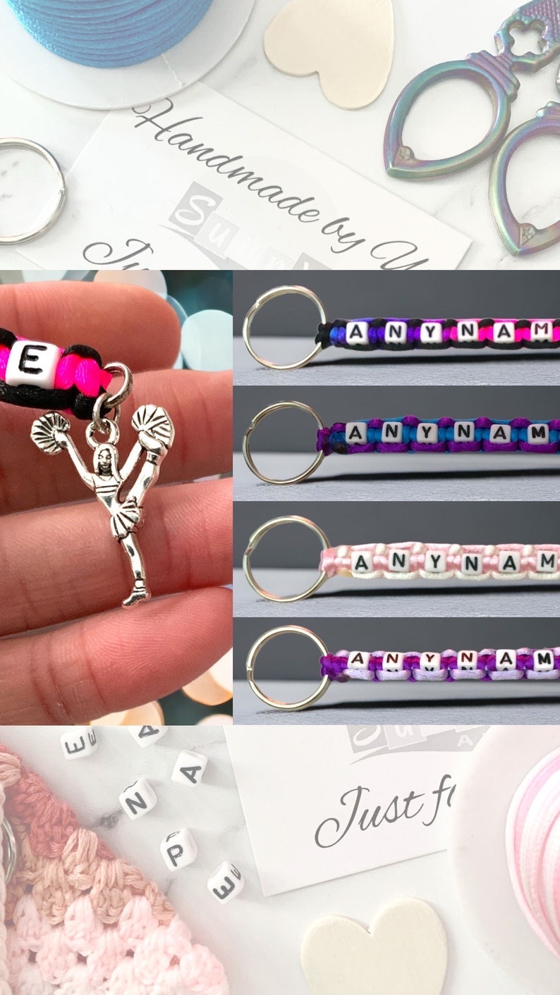 Personalised Key Ring With Cheerleader Charm Custom Name Bag - Etsy UK