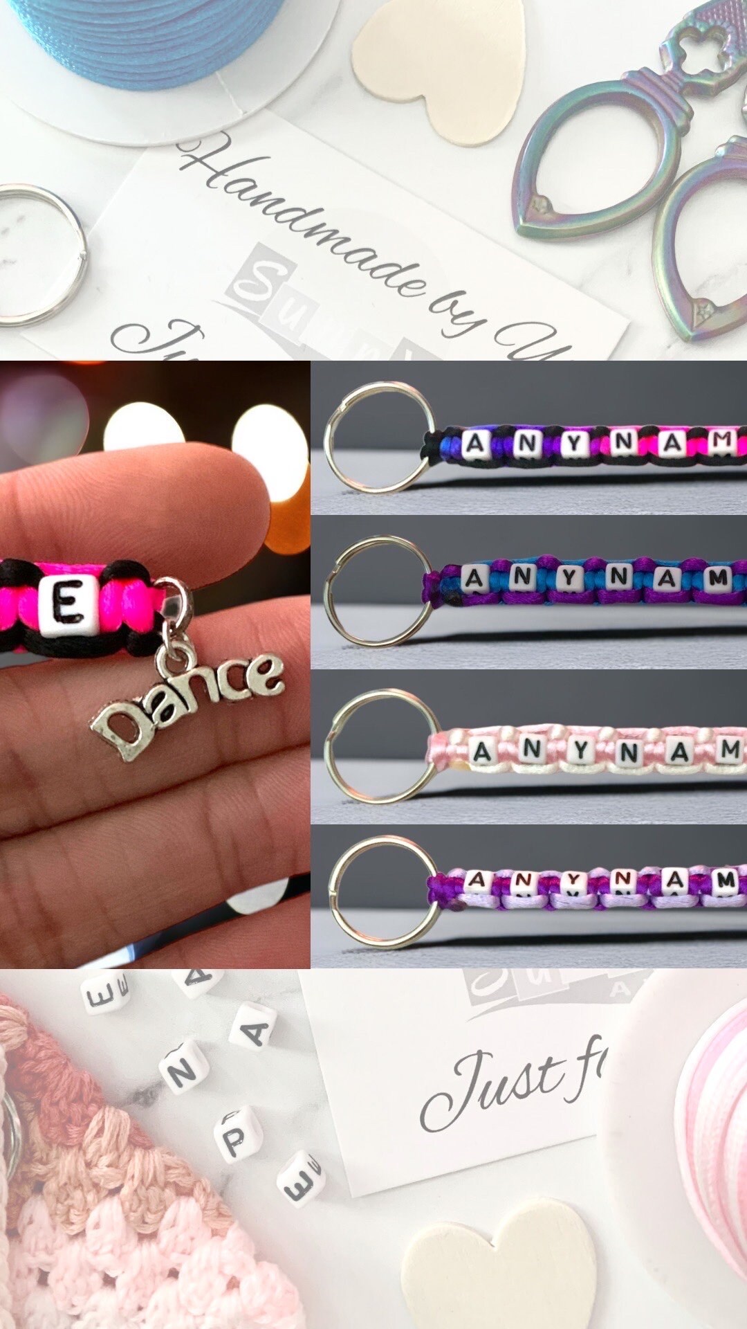 Personalised Key Ring With Dance Charm, Custom Name Bag Tag Gift Idea ...