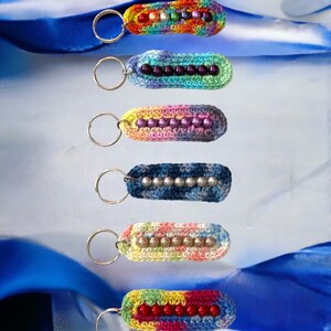 Crochet Fidget Keyring, ADHD Fidget Toy for Adults, Crocheted Key Ring ...