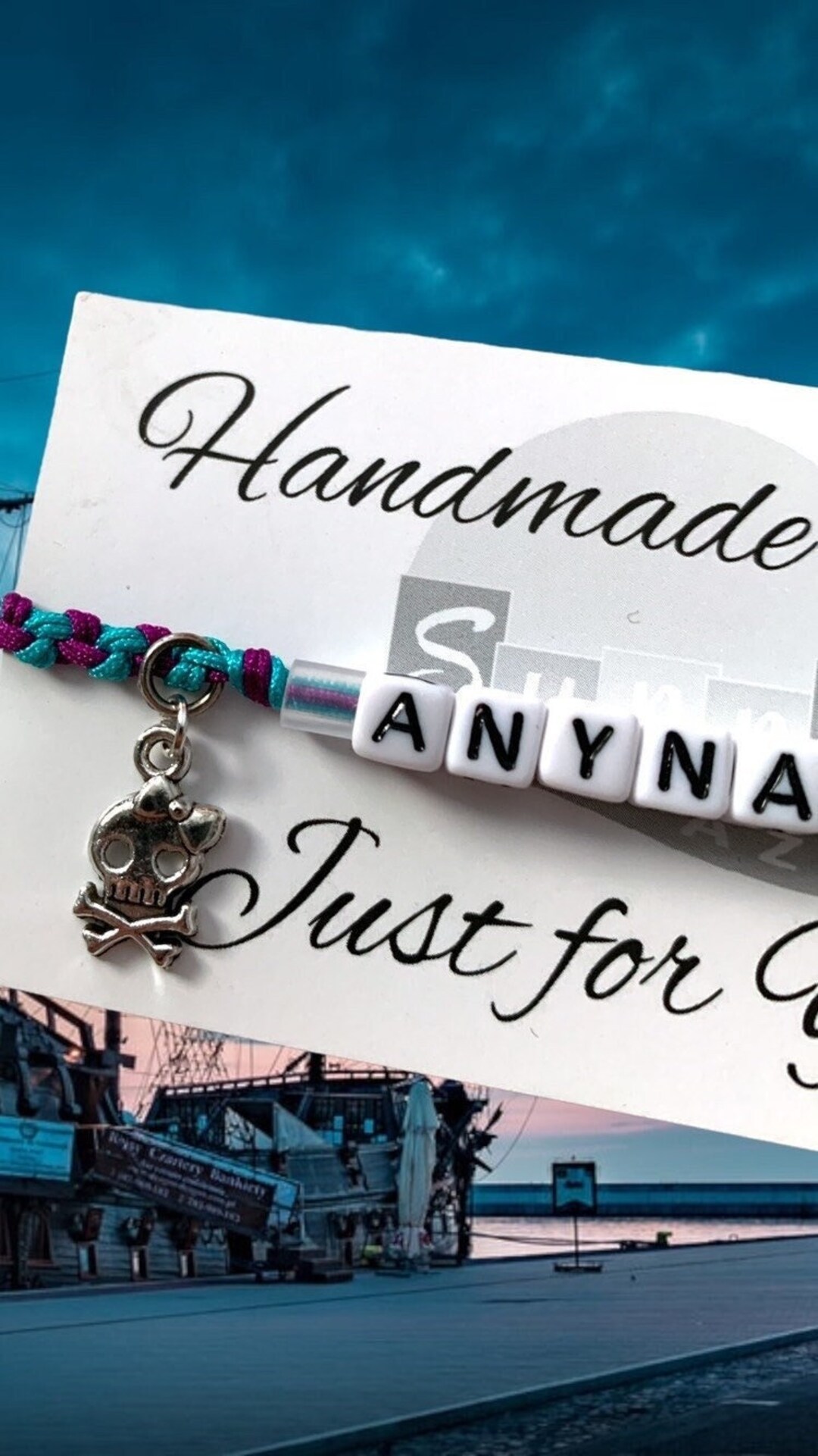 Personalised Friendship Bracelet With Pirate Girl Charm, Custom Name ...