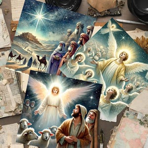 Biblical Christmas Nativity Printable Scrapbook Paper Christian ...