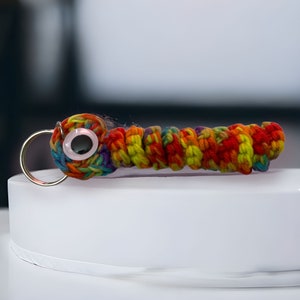 Worry Worm Keyring, Crocheted Cotton Worry Worm Tag, ADHD and Autism ...