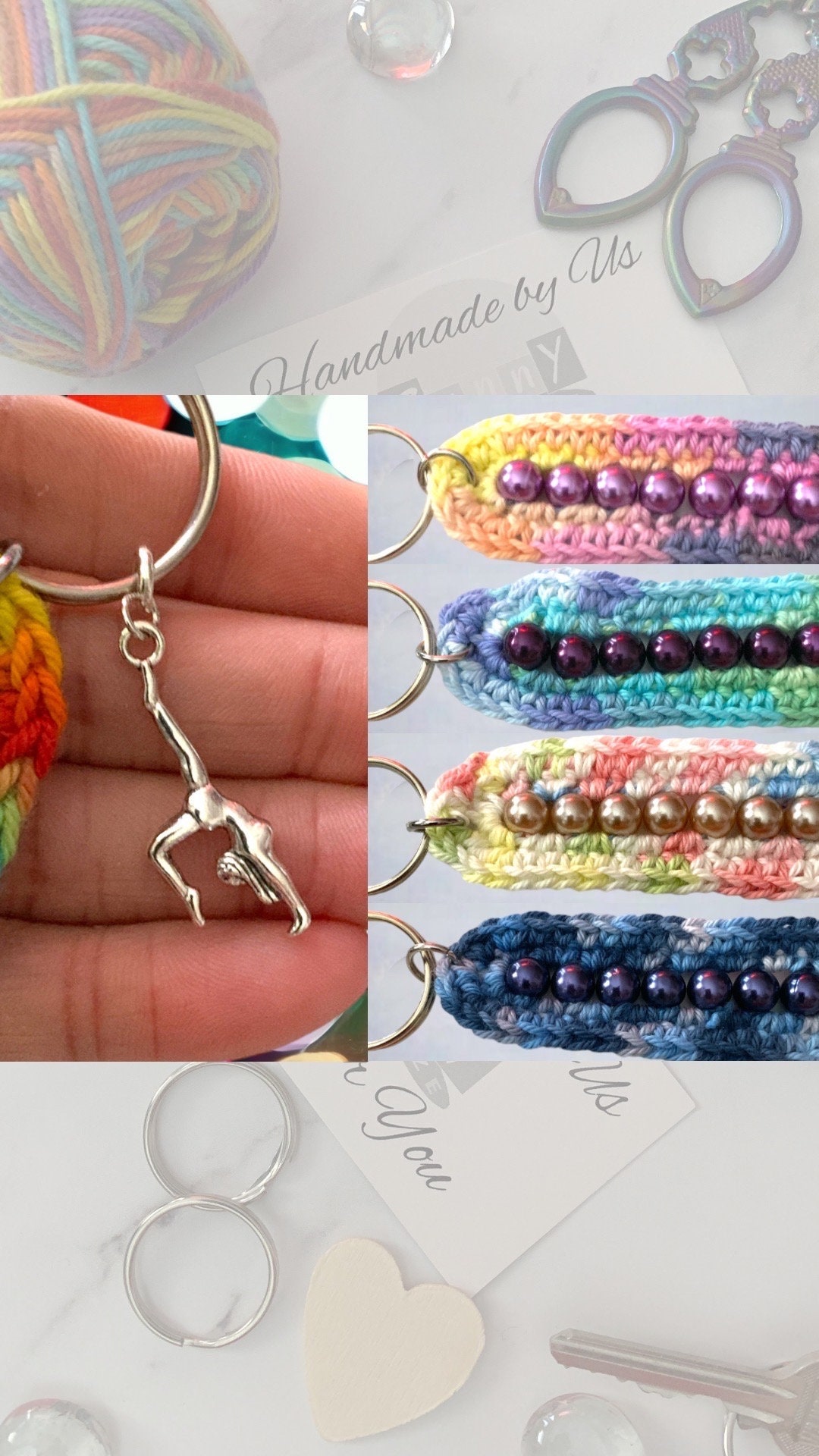 Crochet Fidget Keyring With Gymnast Charm , ADHD Fidget Toy for Adults ...