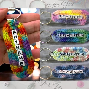 Crochet Name Keyring, Personalised Gift Ideas, Bag Tag or Purse Charm ...