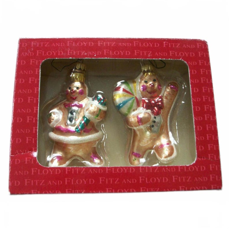 Fitz & Floyd Candyland Gingerbread Man and Lady Christmas Ornaments - Etsy
